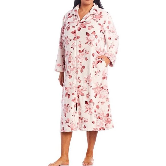 Miss Elaine | Intimates & Sleepwear | Miss Elaine Roses Zip Up French ...